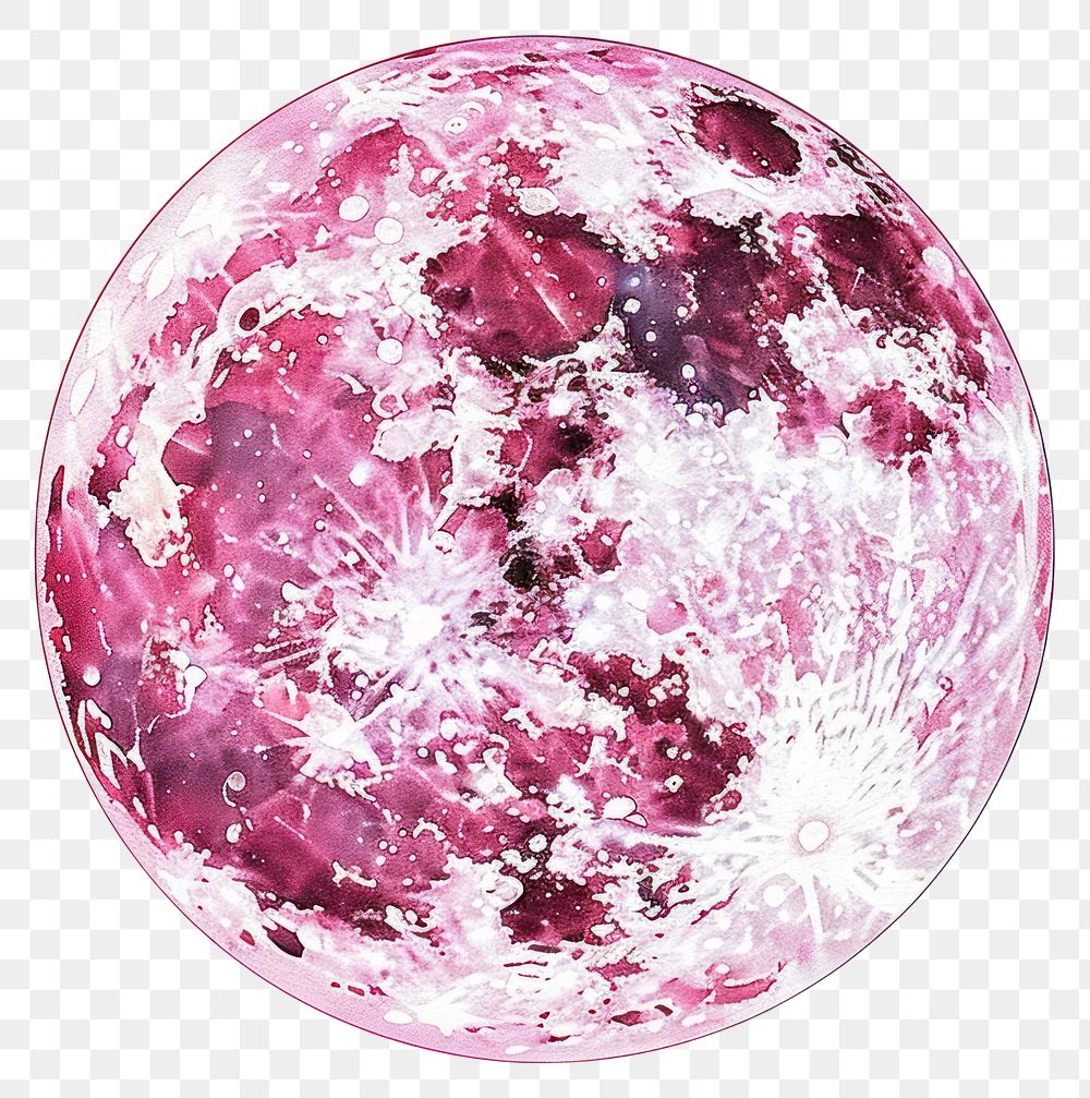 PNG Vibrant abstract pink moon | Free PNG - rawpixel