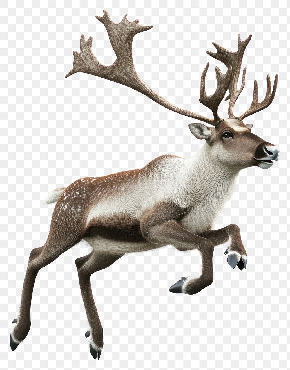 PNG Caribou jumping wildlife antlers | Free PNG - rawpixel