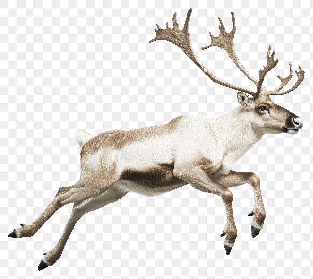 PNG Caribou jumping background wildlife | Free PNG - rawpixel