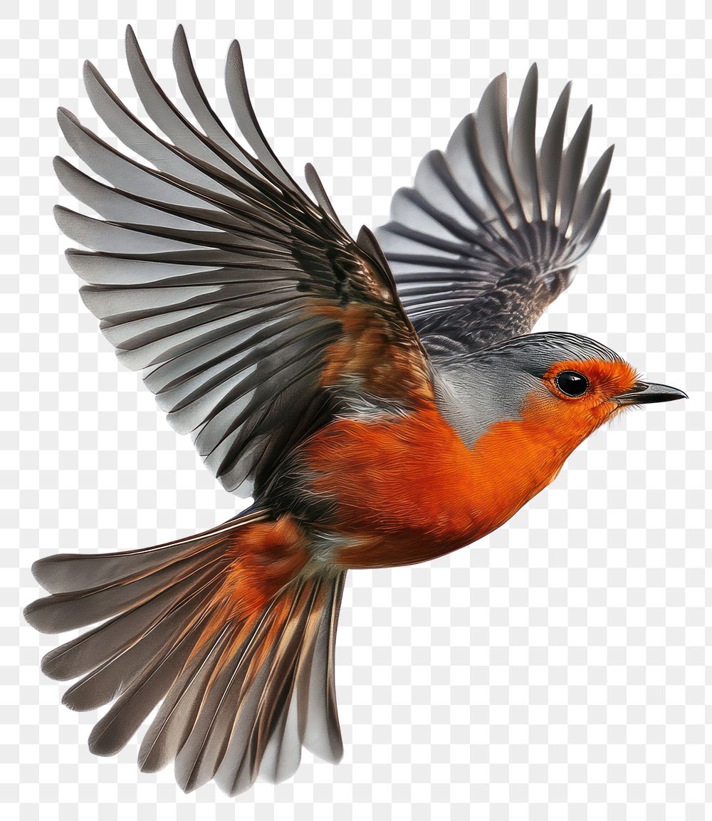 PNG flying red robin bird | Premium PNG - rawpixel