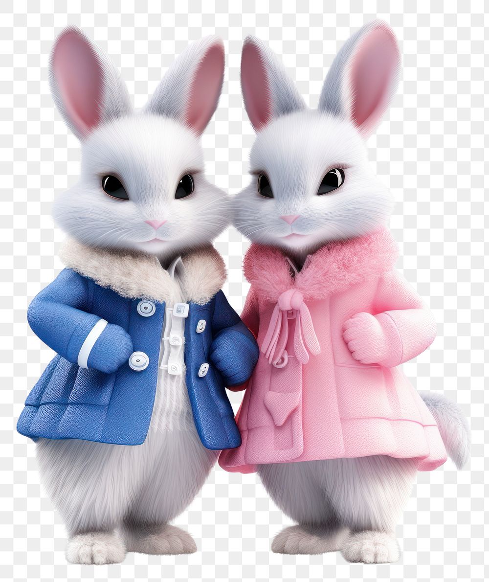 PNG Adorable rabbits winter coats | Free PNG - rawpixel