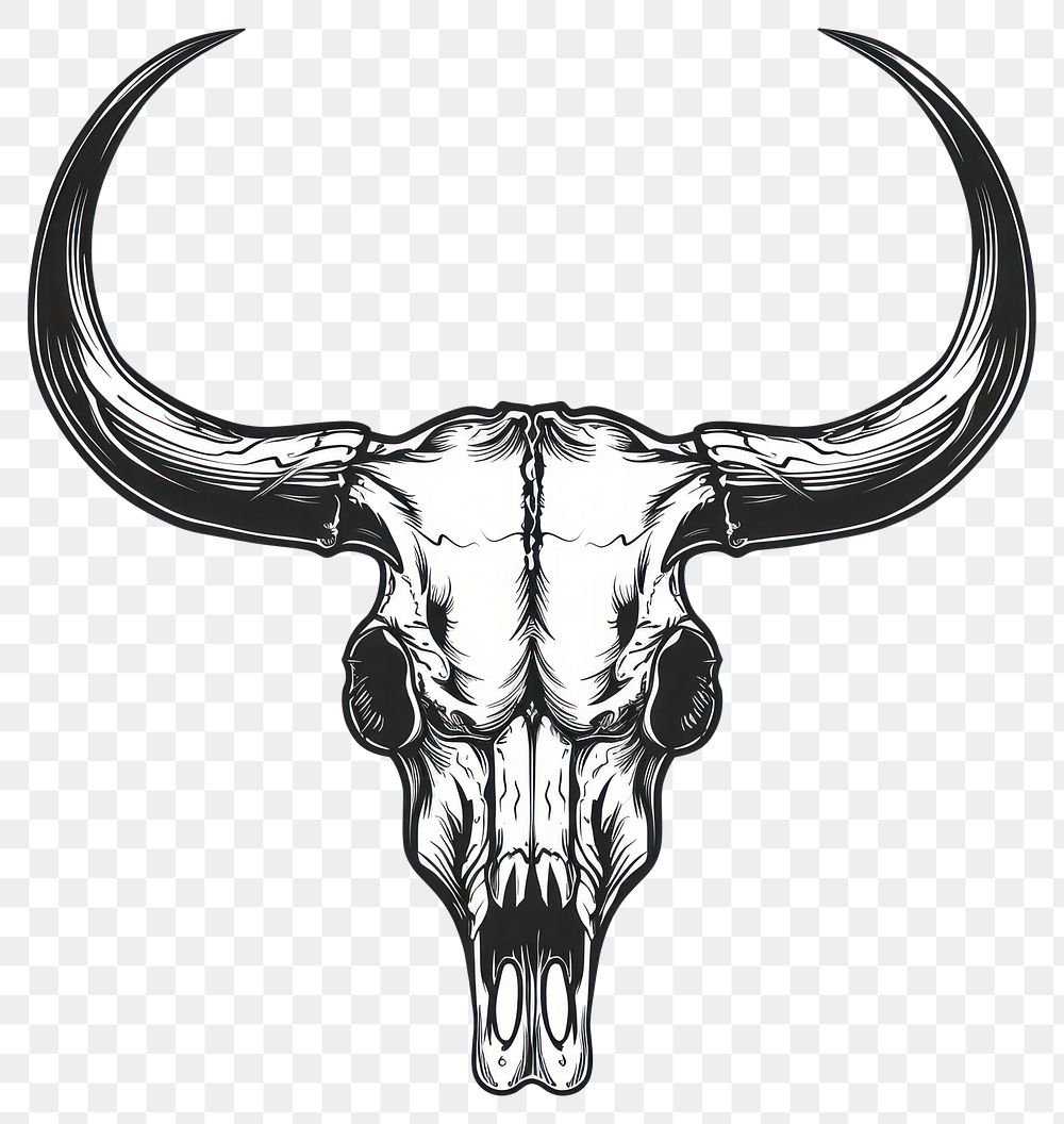 PNG Detailed bull skull illustration | Free PNG - rawpixel
