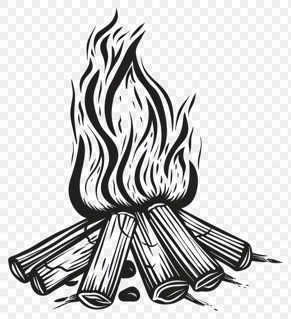 PNG Campfire illustration burning logs. | Free PNG - rawpixel