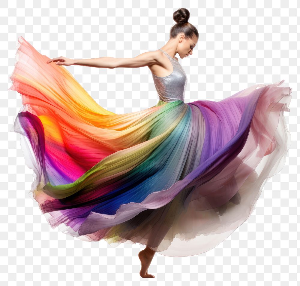 Beautiful ballerina rainbow silk skirt | Premium PNG - rawpixel