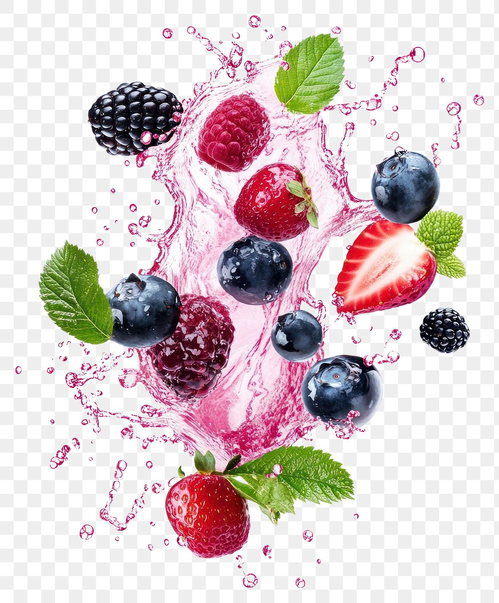 PNG Berries flying air pink | Free PNG - rawpixel