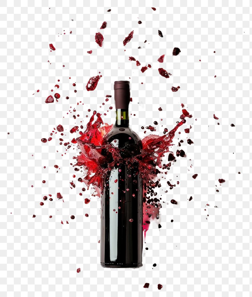PNG Exploding bottle red wine | Free PNG - rawpixel