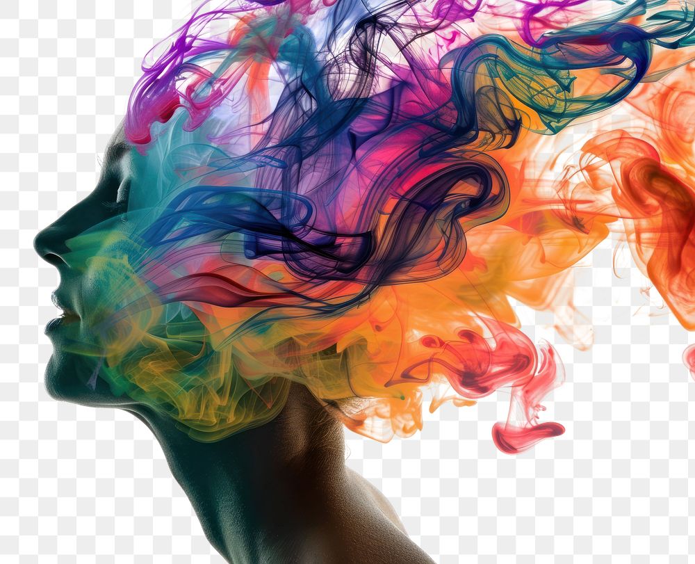 Colorful abstract human profile | Free PNG - rawpixel