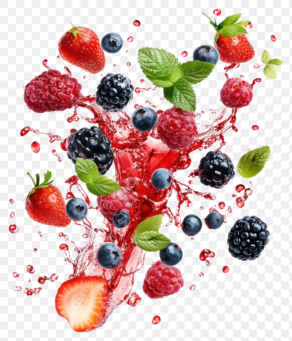 PNG Fresh berries splash vibrant | Free PNG - rawpixel