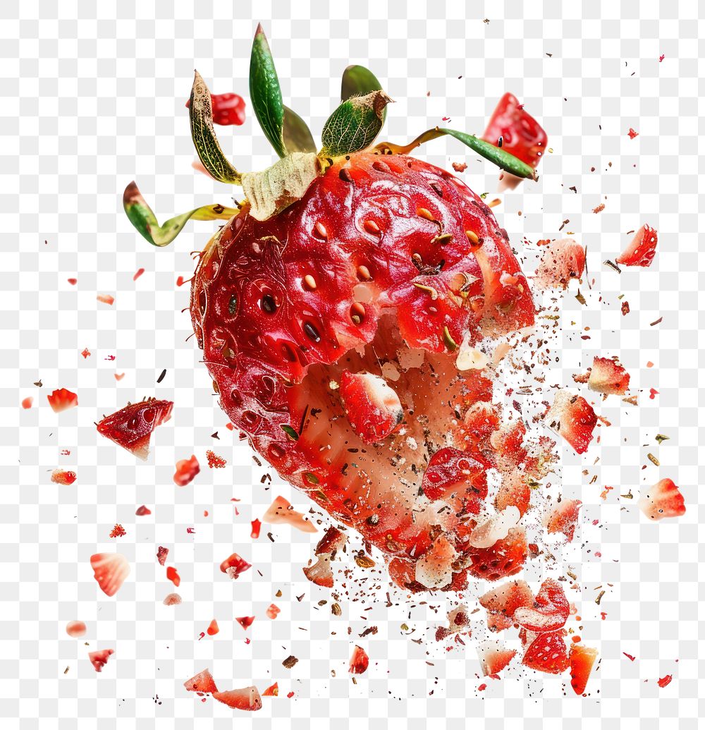 PNG Exploding one dried strawberry | Free PNG - rawpixel