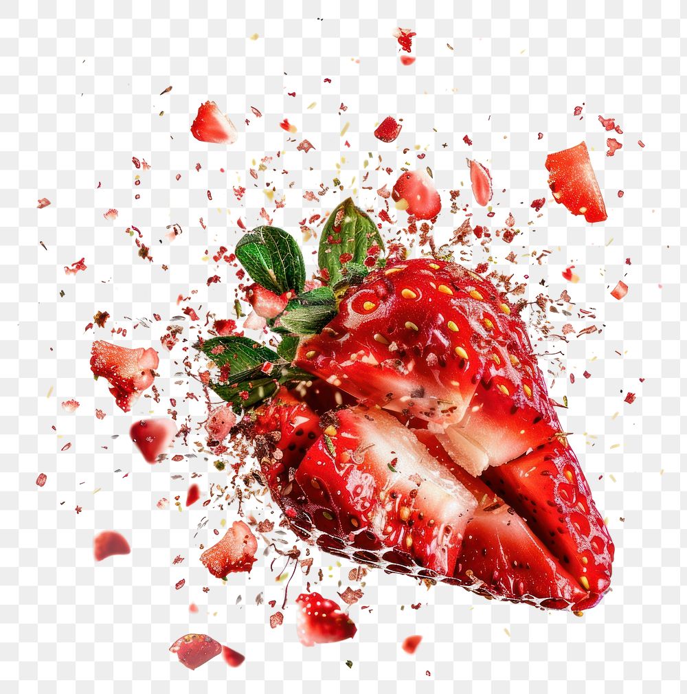 PNG Exploding one dried strawberry | Free PNG - rawpixel