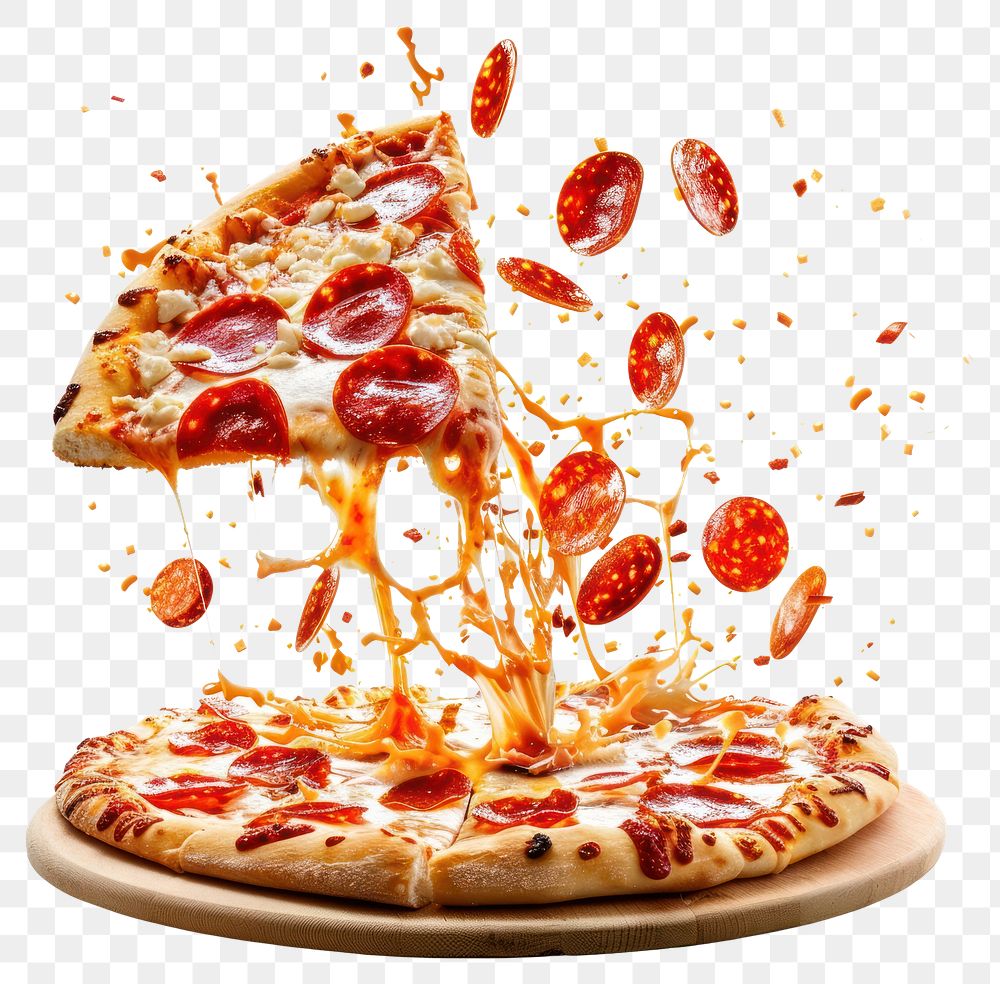 PNG Exploding pepperoni pizza food | Premium PNG - rawpixel