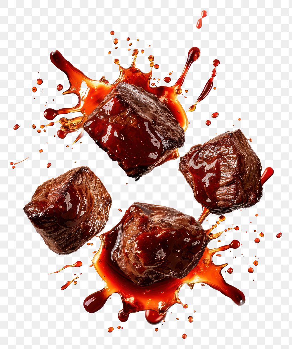 PNG Exploding three steaks food | Free PNG - rawpixel
