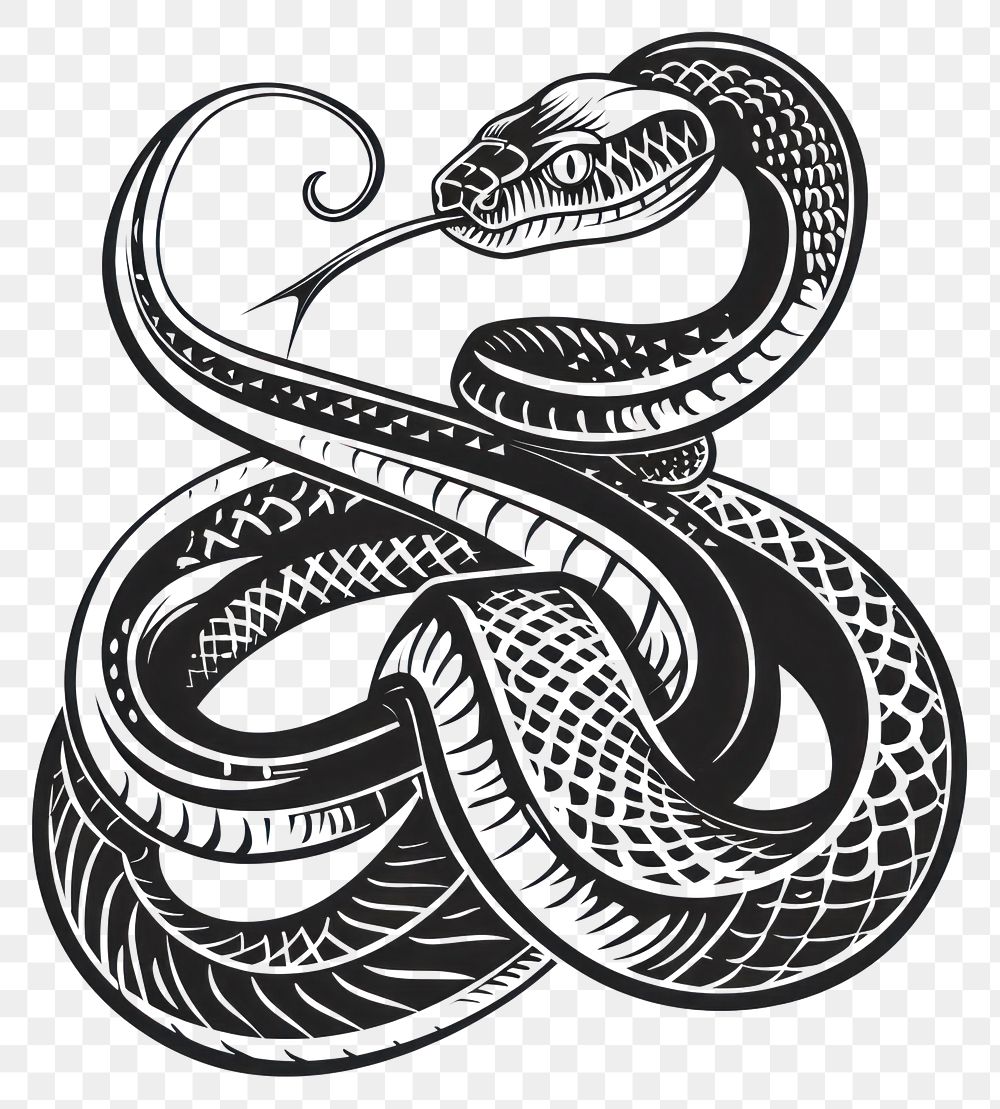 PNG Intricate black snake illustration | Free PNG - rawpixel