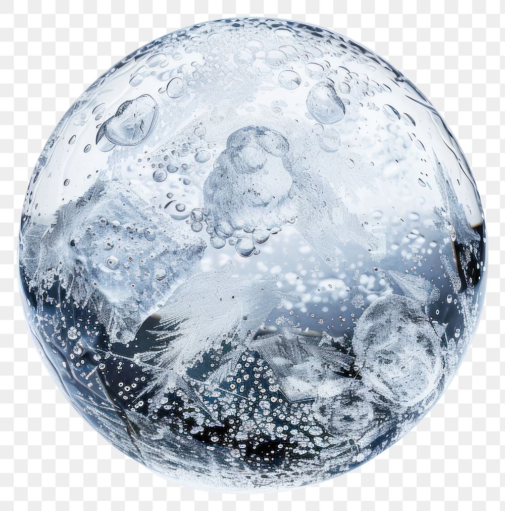 Frozen crystal sphere with bubbles | Free PNG - rawpixel