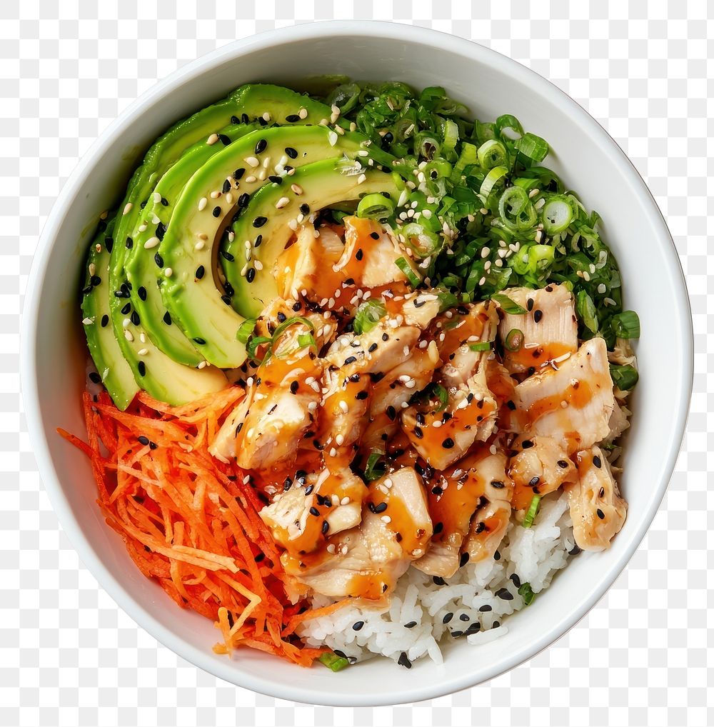 PNG chicken poke bowl slice | Free PNG - rawpixel