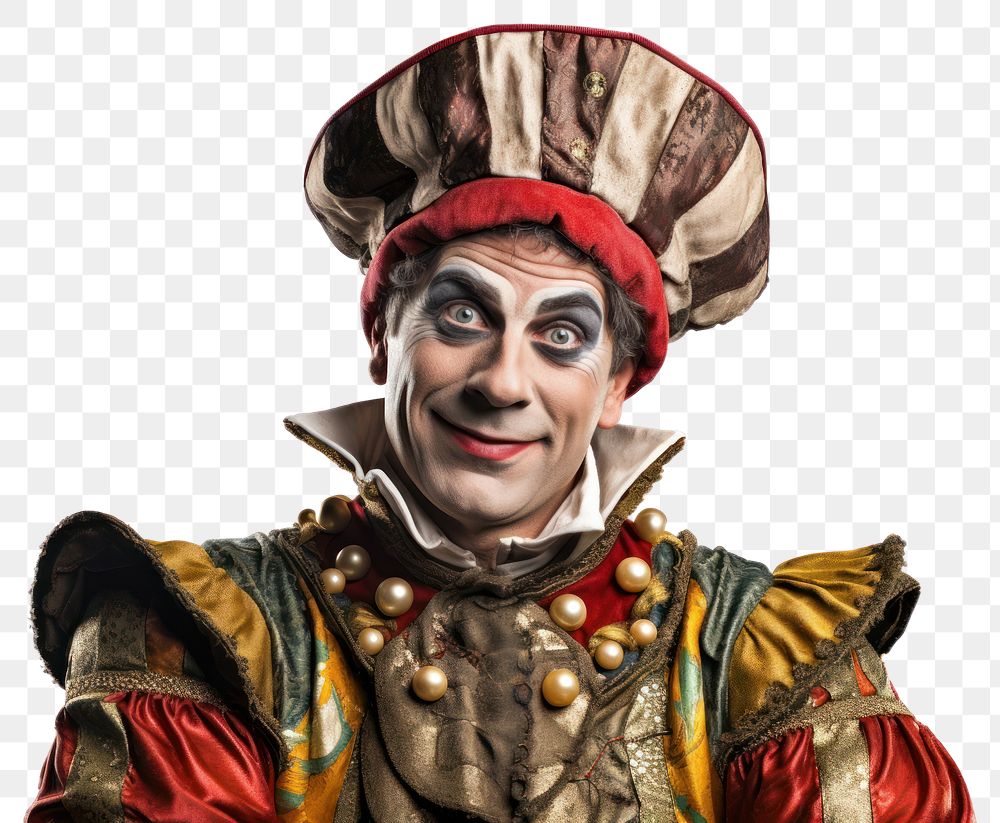Court jester portrait photography carnival. | Free PNG - rawpixel