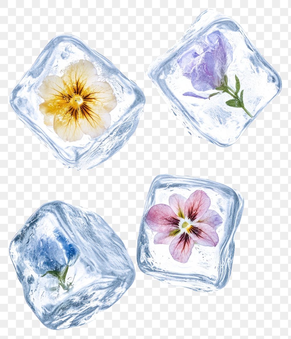 PNG Four flying ice cubes | Free PNG - rawpixel