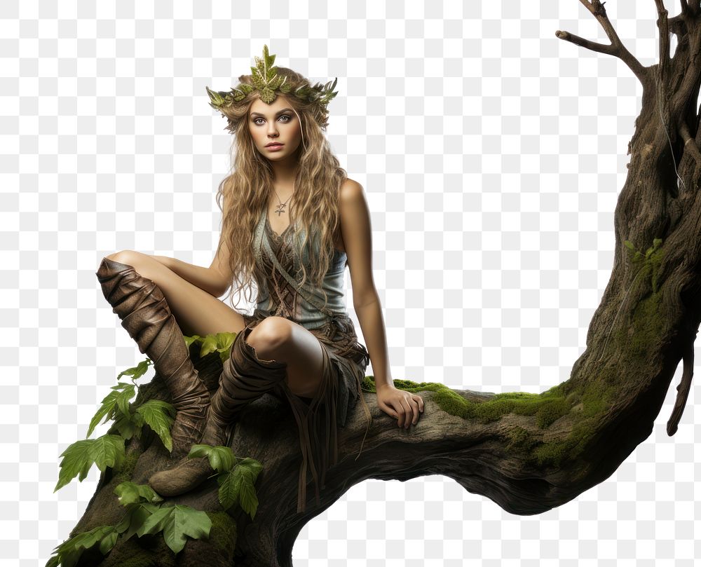 Forest elf portrait outdoors nature | Free PNG - rawpixel