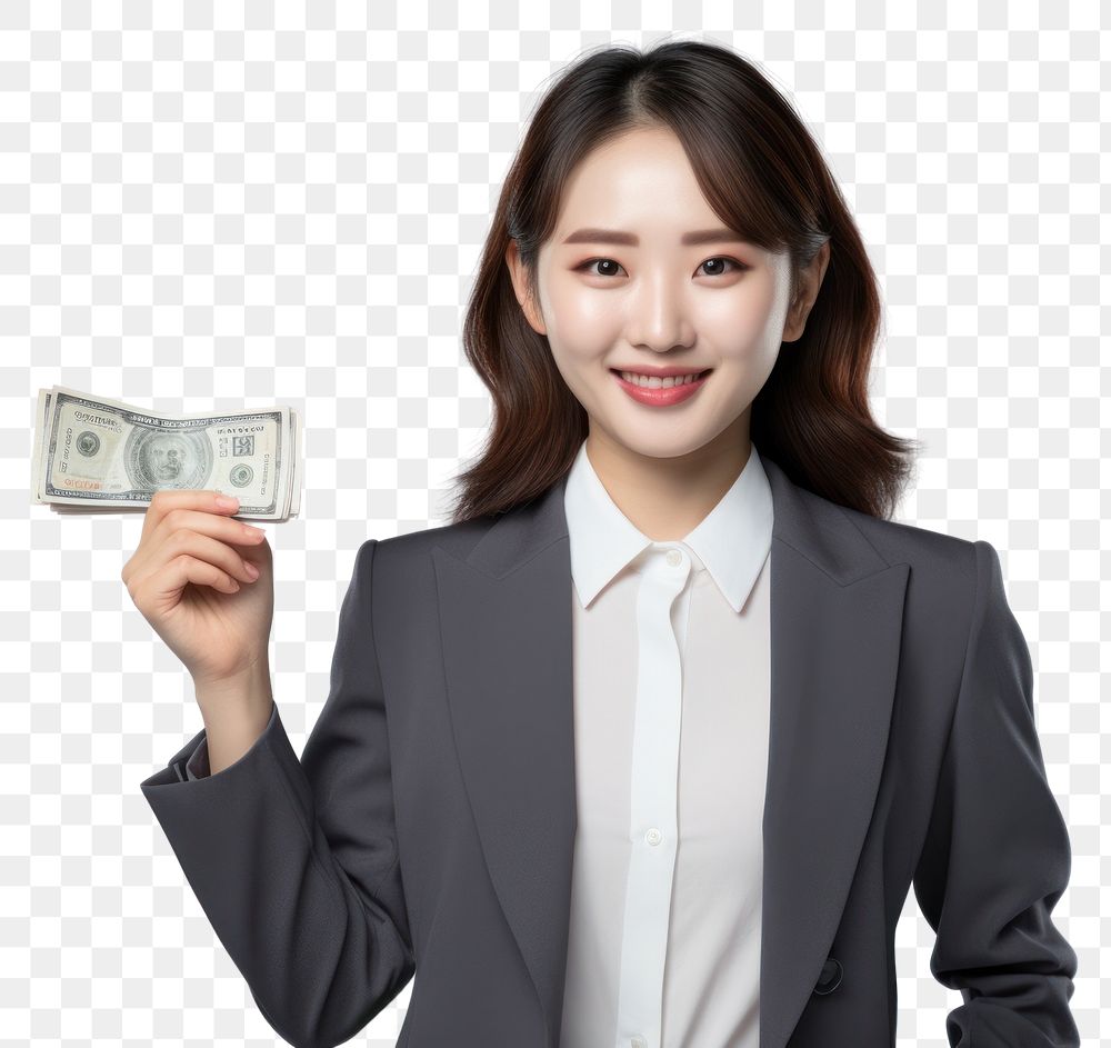 Young Women money portrait holding. | Free PNG - rawpixel