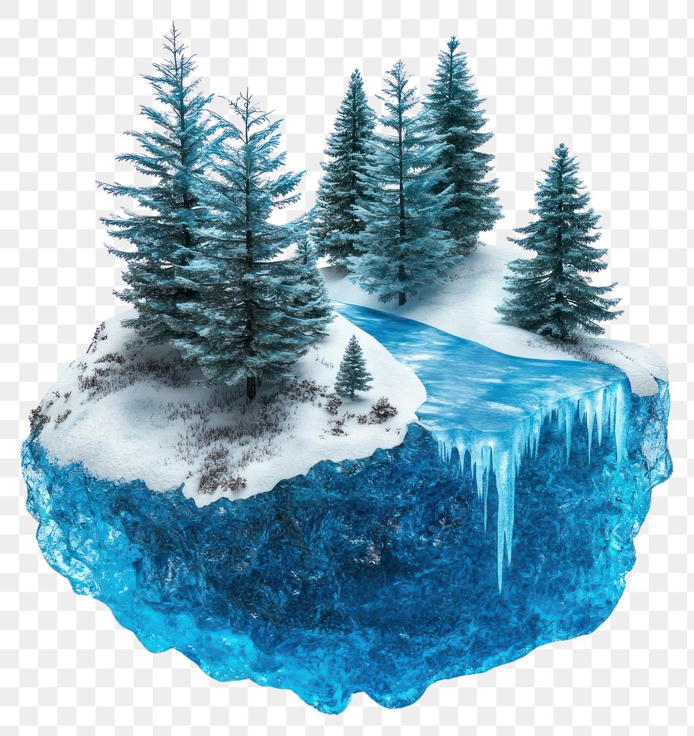 PNG Floating blue ice island | Free PNG - rawpixel