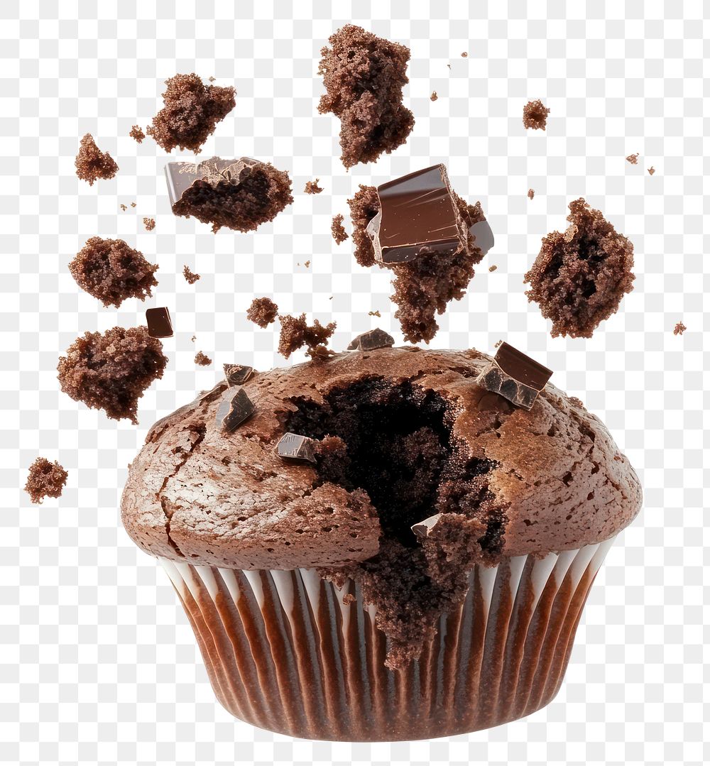 PNG Exploding chocolate muffin background | Free PNG - rawpixel