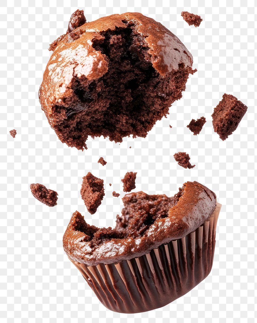 PNG Exploding chocolate muffin dessert | Free PNG - rawpixel