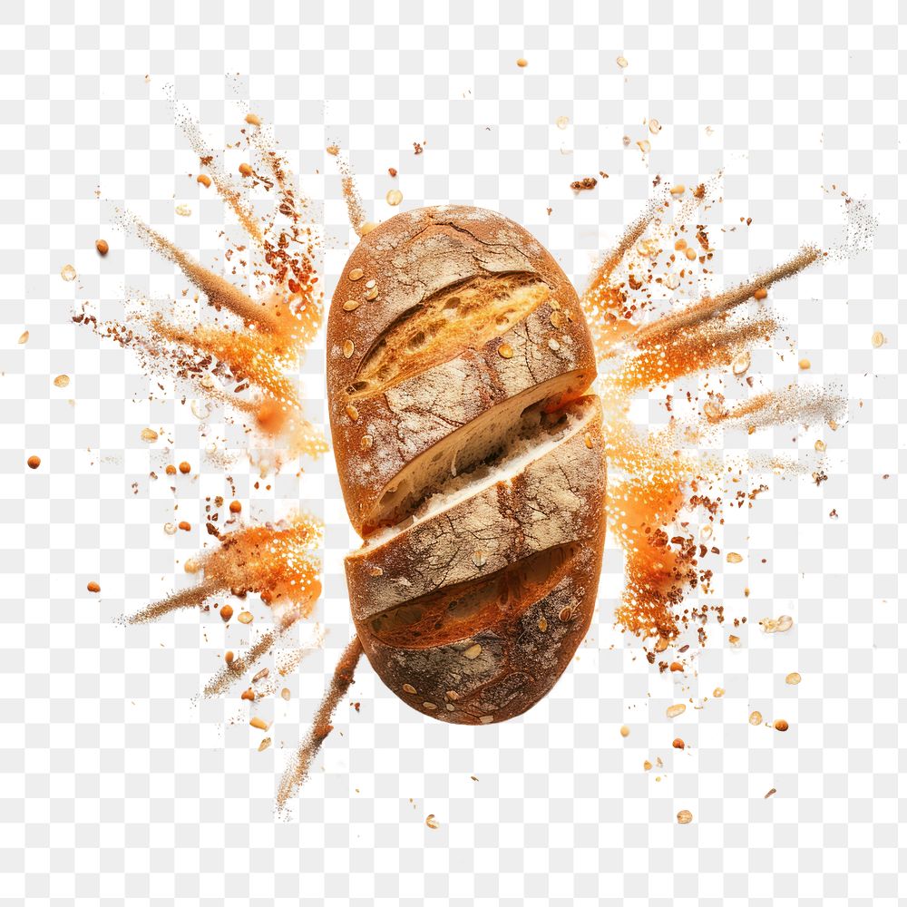 PNG Exploding bread food ingredients | Free PNG - rawpixel