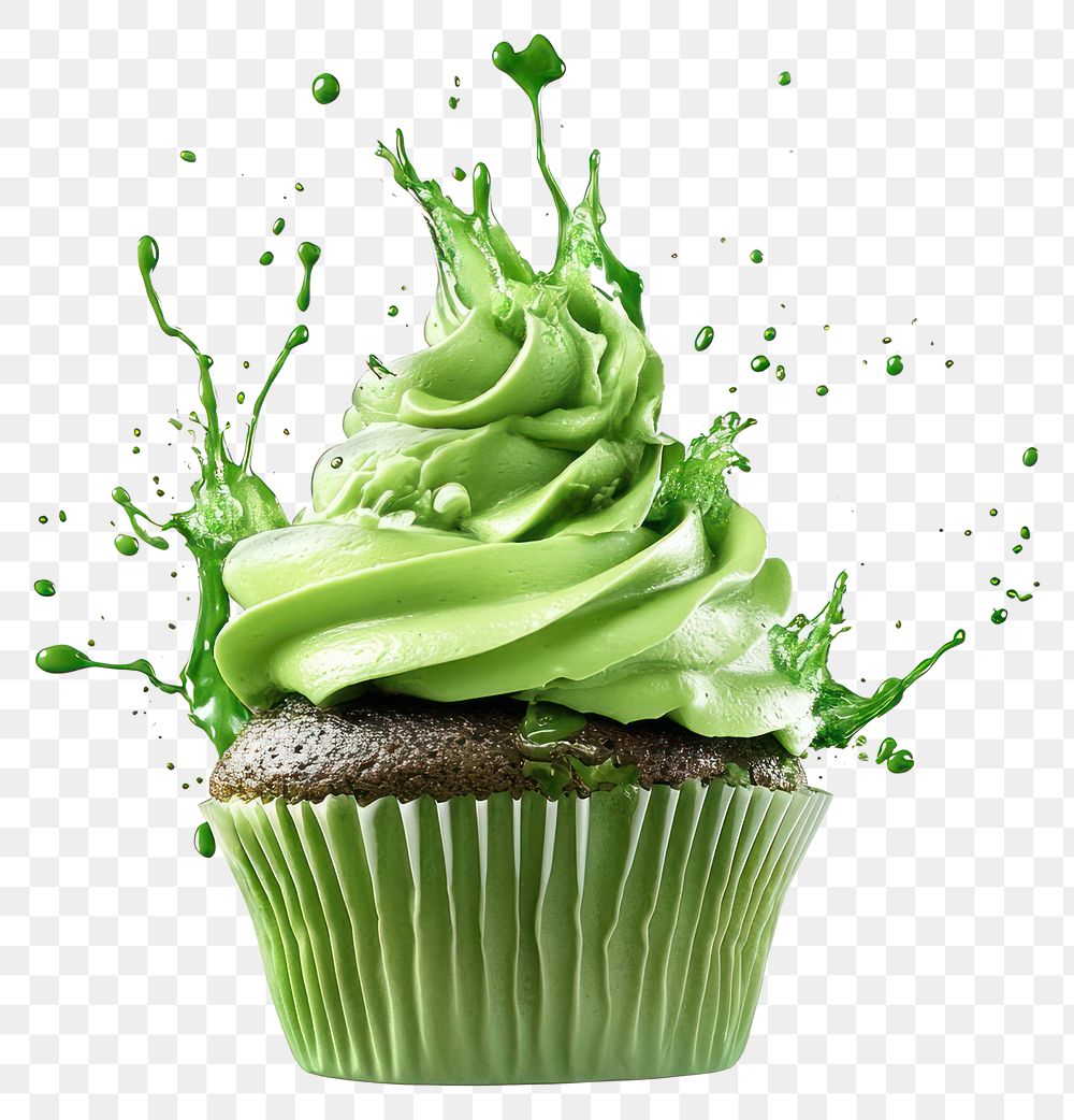 PNG Exploding green cupcake dessert | Free PNG - rawpixel