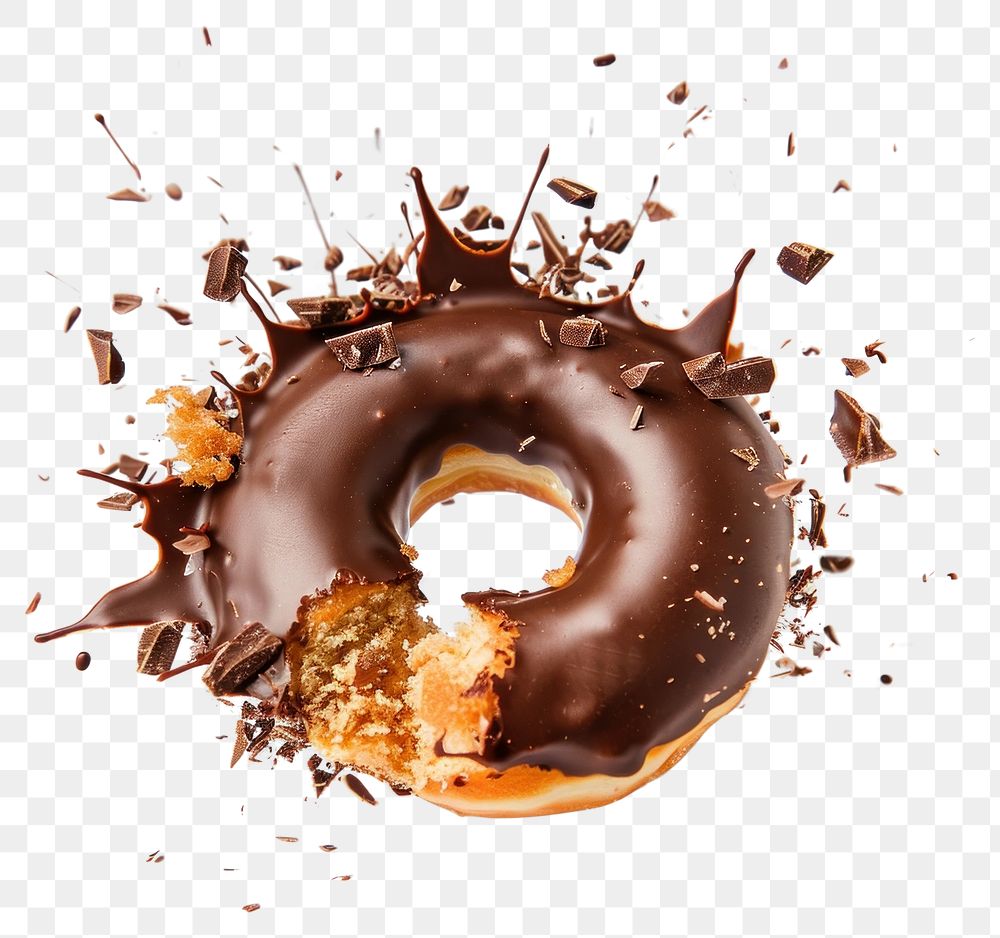 PNG Exploding donut food chocolate | Free PNG - rawpixel