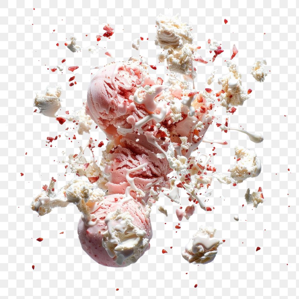 PNG Exploding strawberry ice cream | Free PNG - rawpixel