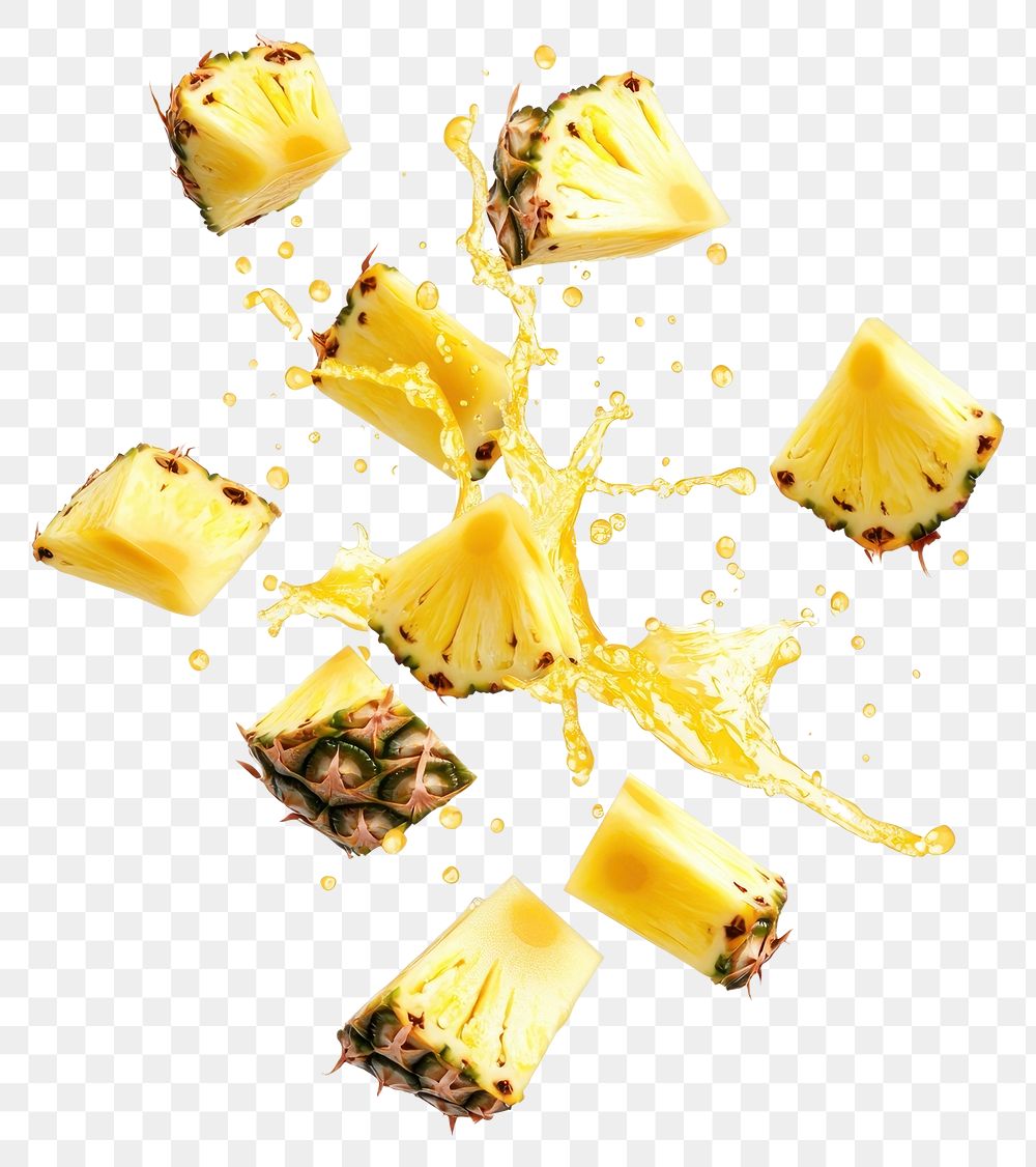 PNG Exploding pieces pineapples splash | Free PNG - rawpixel