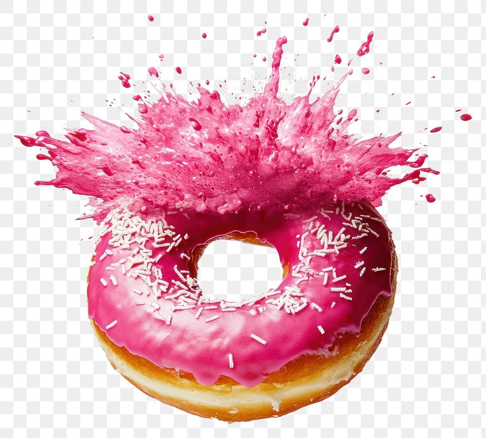PNG Exploding pink donut sweets | Free PNG - rawpixel