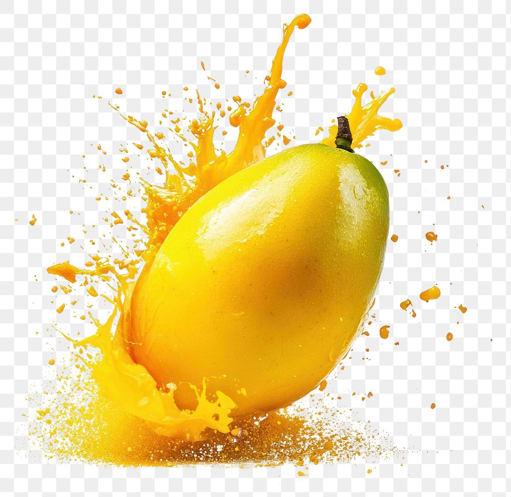 PNG Exploding real yellow mango | Free PNG - rawpixel