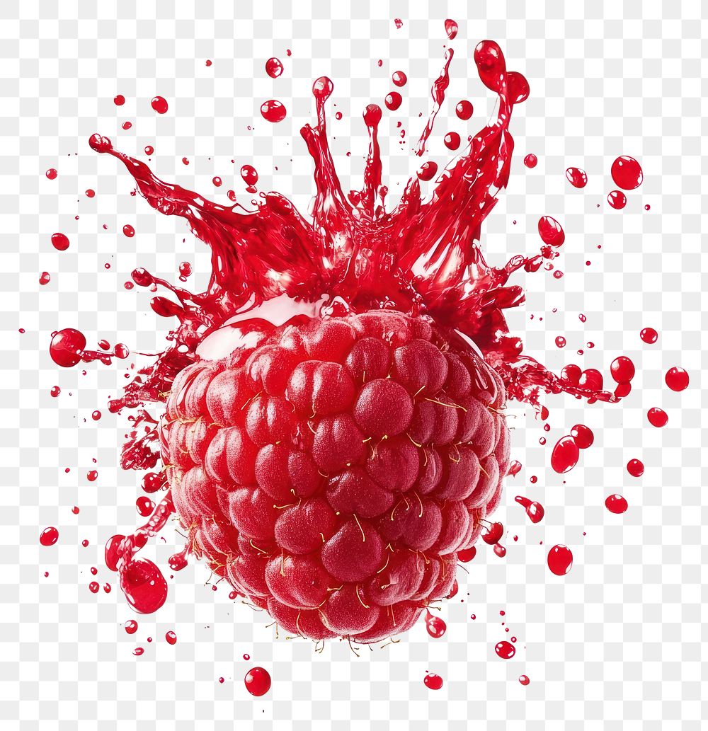 PNG Exploding real raspberry isolated | Premium PNG - rawpixel
