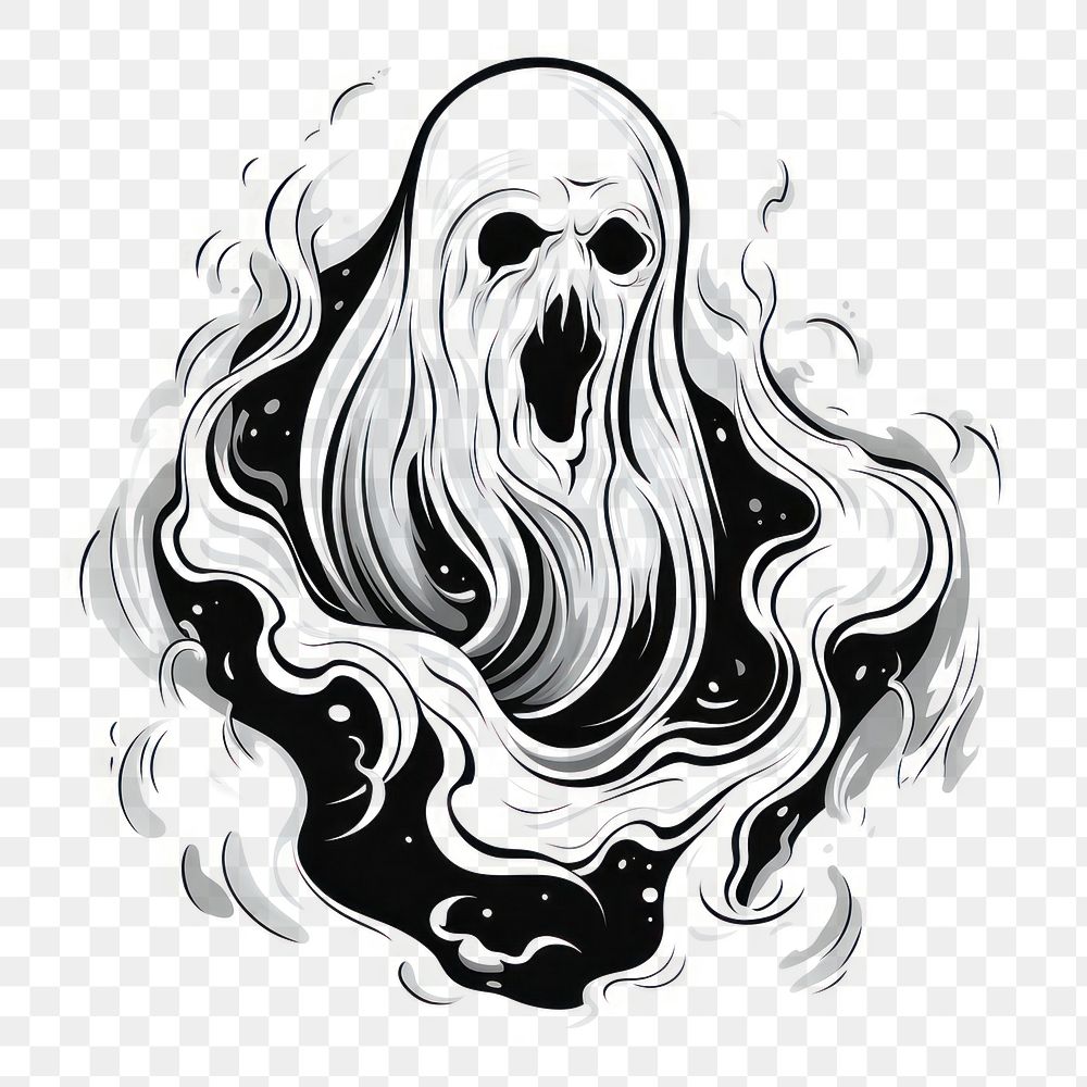PNG Ghost drawing sketch white. | Free PNG - rawpixel