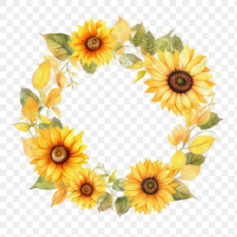PNG Flower sunflower circle border | Free PNG - rawpixel