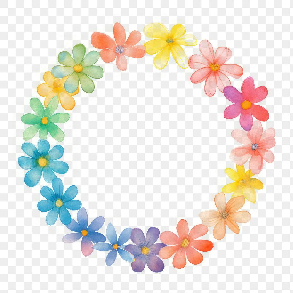 PNG Flower rainbow circle border | Free PNG - rawpixel