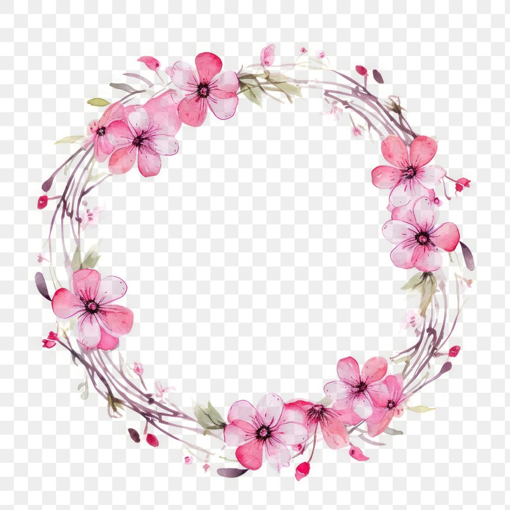 PNG Pink flowers circle border | Free PNG - rawpixel