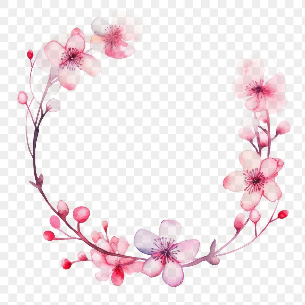 PNG Pink flowers circle border | Free PNG - rawpixel