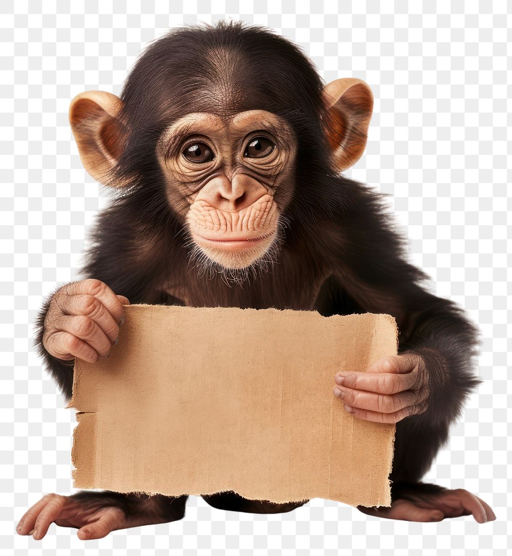 Monkey holding sign animal wildlife | Free PNG - rawpixel