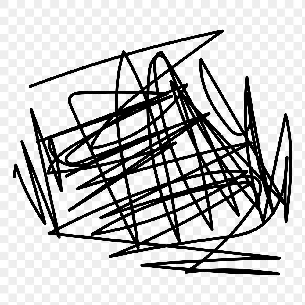 PNG Abstract black scribble lines, | Free PNG - rawpixel