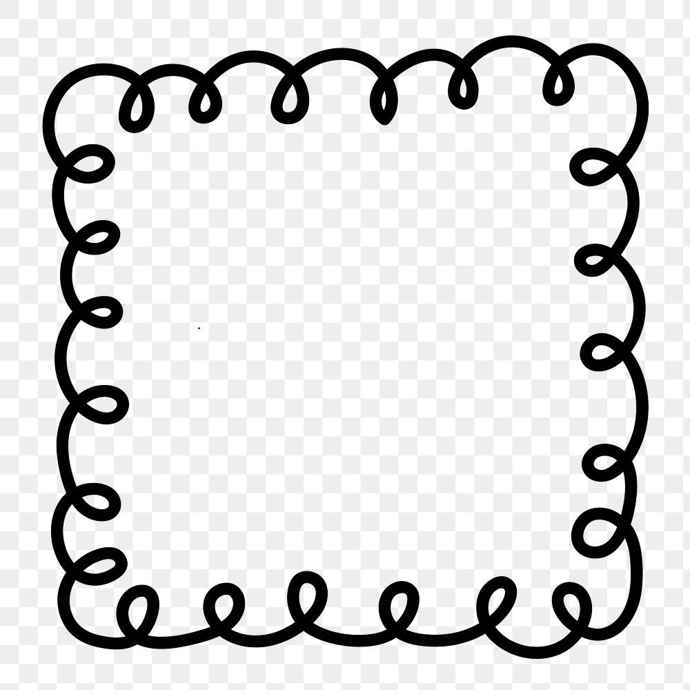 Frame png curly square, transparent | Free PNG - rawpixel