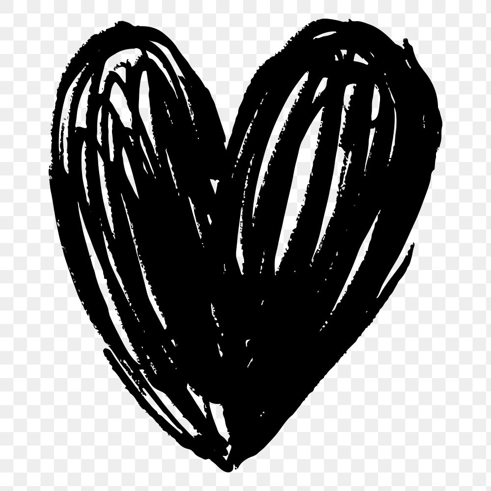 scribble black heart png abstract | Free PNG - rawpixel