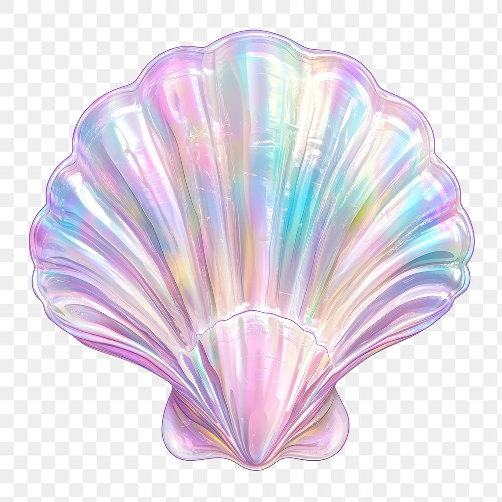 PNG Holographic seashell illustration digital | Free PNG - rawpixel