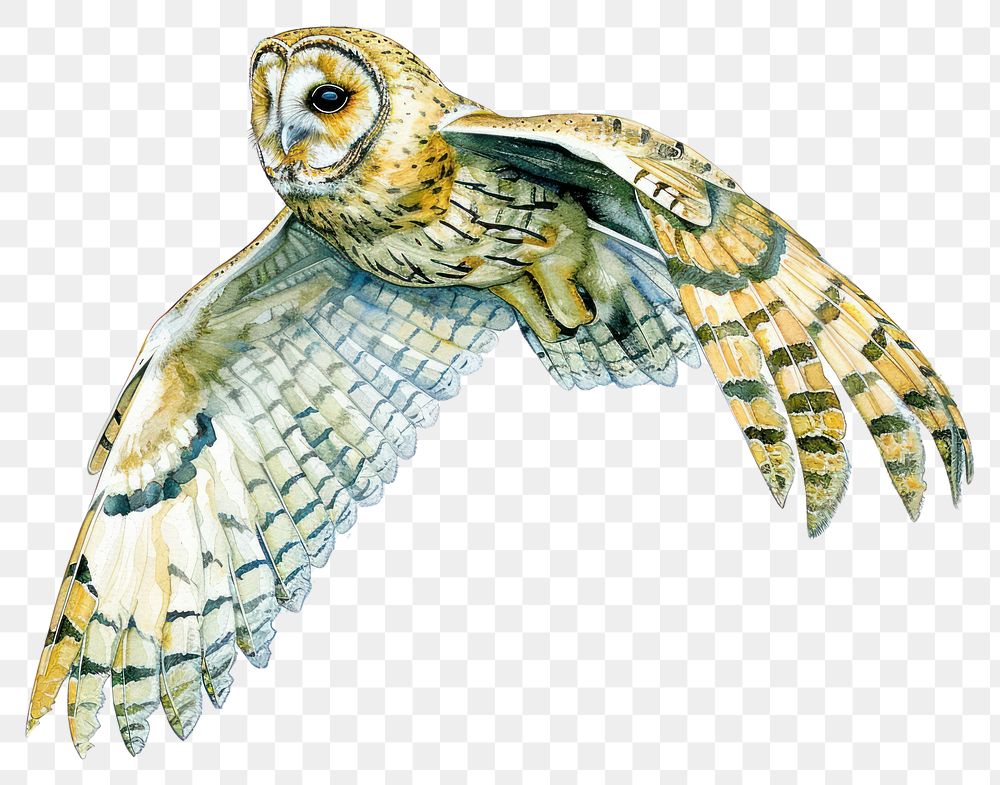 PNG Detailed flying owl illustration | Free PNG - rawpixel