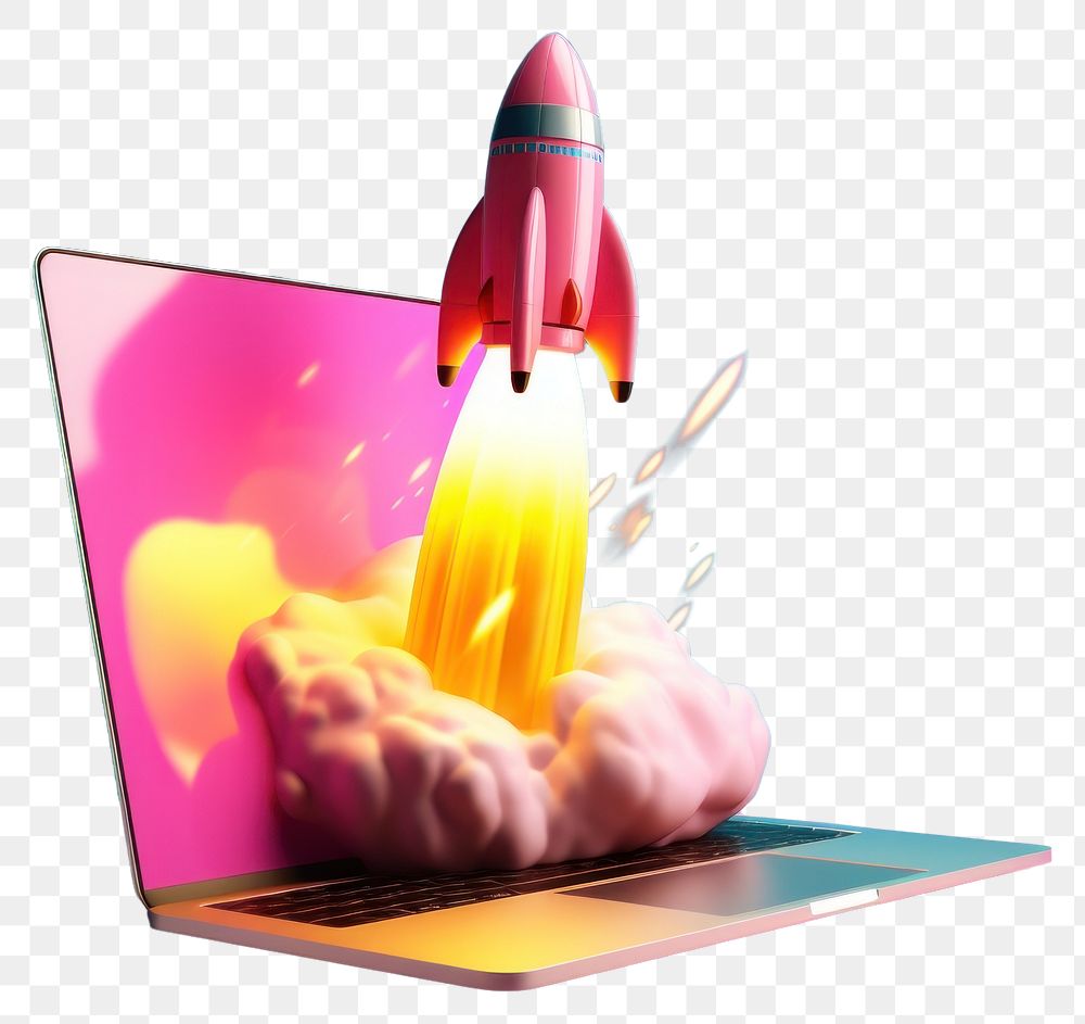PNG Laptop 3D cute rocket | Free PNG - rawpixel