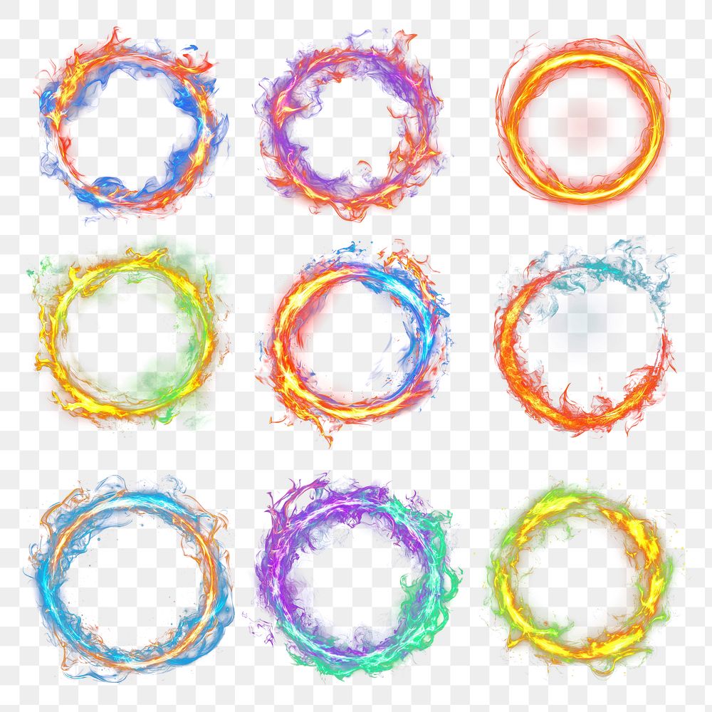 PNG flame ring element set | Free PNG - rawpixel