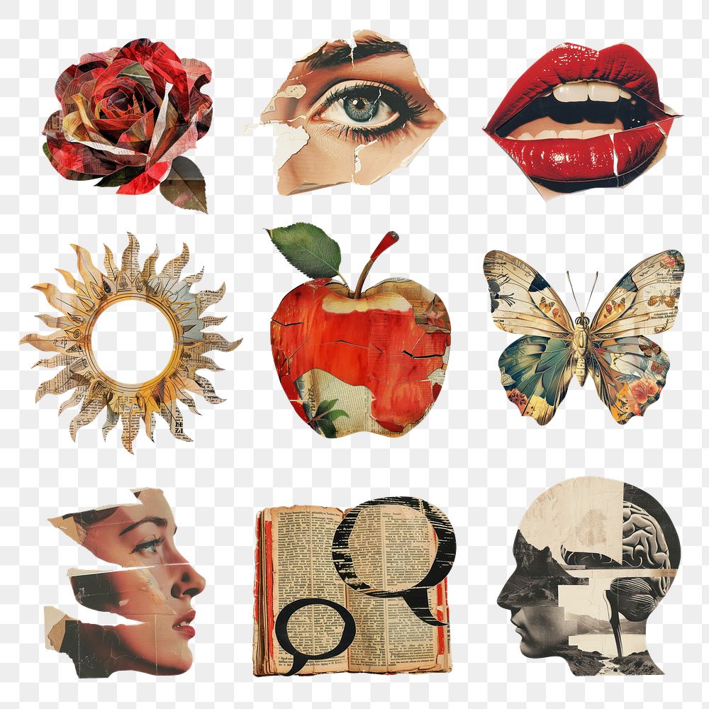 PNG Vintage collage art design | Free PNG - rawpixel