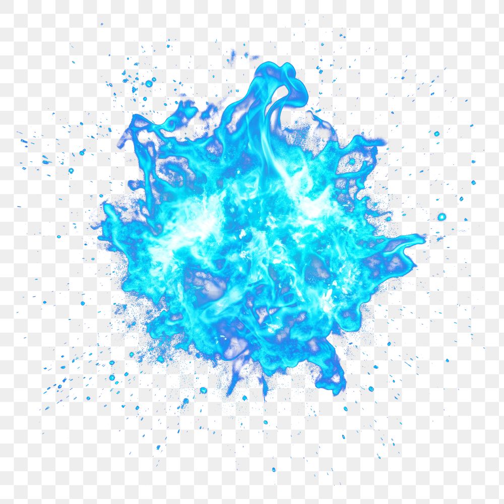 PNG Vibrant blue fiery explosion | Free PNG - rawpixel
