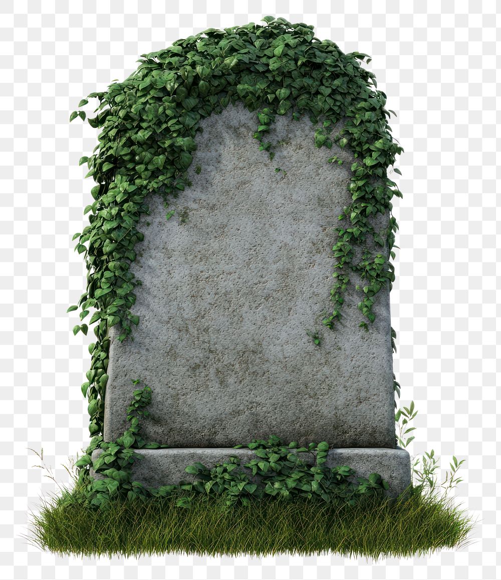 PNG Tombstone gravestone overgrown moss-covered. | Free PNG - rawpixel